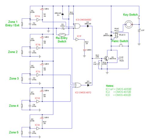 Alarm System Circuit Diagram