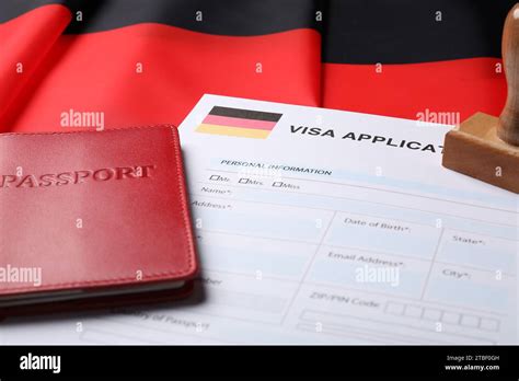 Immigration To Germany Visa Application Form Passport And Stamp On