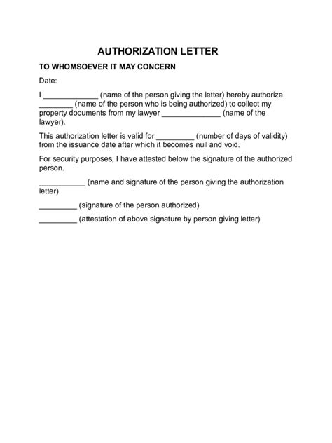 Authorization Letter Templates 19 Free Templates In PDF Word Excel