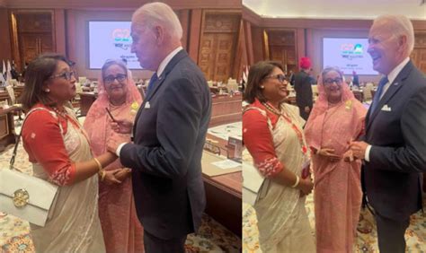 সায়মা ওয়াজেদের ভিজিটিং কার্ড চেয়ে নিয়েছেন জো বাইডেন