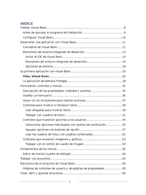 Manual De Visual Basic Actual Pdf Básico Entorno De Desarrollo