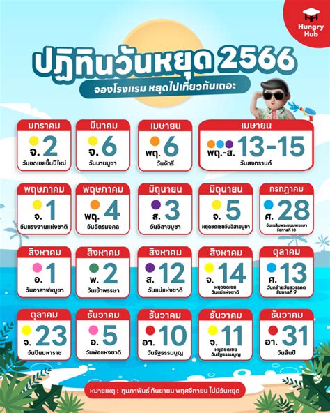ปฏิทินวันหยุด 2566 วันหยุด 2566 จองโรงแรม หยุดไปเที่ยวกันเถอะ