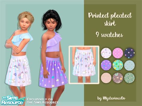The Sims Resource Printed Pleated Skirt Printed Pleated Skirt