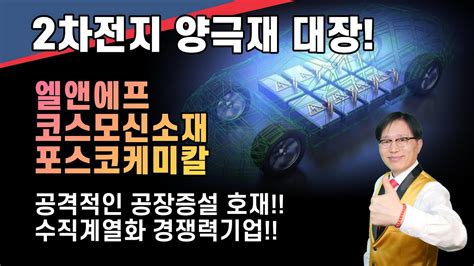 2차 전지 양극재 특집 엘앤에프 코스모신소재 포스코케미칼 진짜대장주 후보 비교분석양극재 원리와 기술 트랜드 공장증설 호재까지 한 방에 해결하는 영상 Youtube