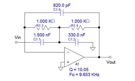 Filter Active Bandpass With Tunable F Using Potentiometer