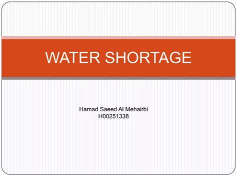 Water Shortage[1] Pptx