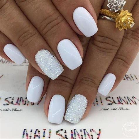 Маникюр | Nails | Ногти, Белые ногти, Белые гелевые ногти