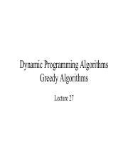 LECTURE 28 Dynamic Programming Greedy Algos Pdf Dynamic