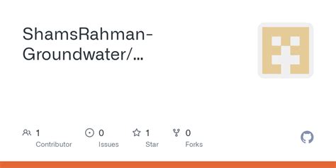 Github Shamsrahman Groundwater Groundwater Model Code