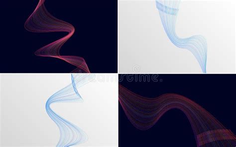 Modern Wave Curve Abstract Presentation Background Pack Stock Vector