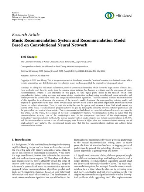 Music Recommendation System And Recommendation Model Pdf Deep