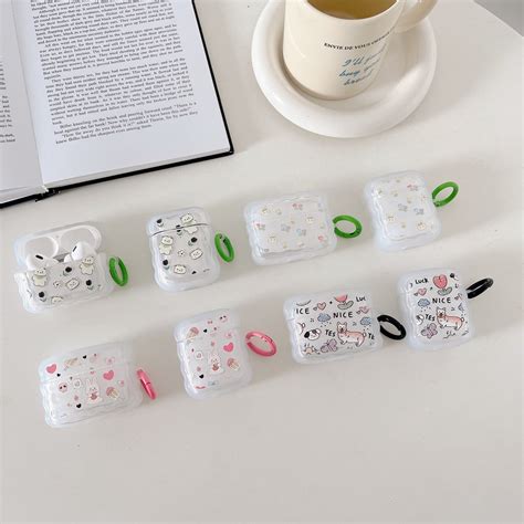 เคสหูฟังบลูทูธไร้สาย Tpu ใส แบบนิ่ม ลายการ์ตูนกระต่าย สุนัข สําหรับ