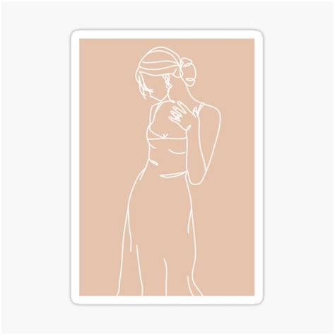 Nude Woman Line Drawing Aesthetic Girl Line Art Elegant Girl Boss Sticker For Sale By
