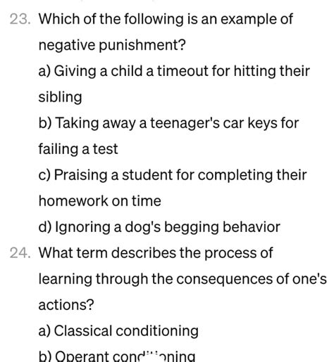 Solved Which Of The Following Is An Example Of Negative Chegg