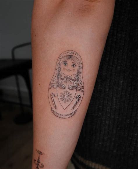 Illustrative Style Matryoshka Doll Tattoo Located On