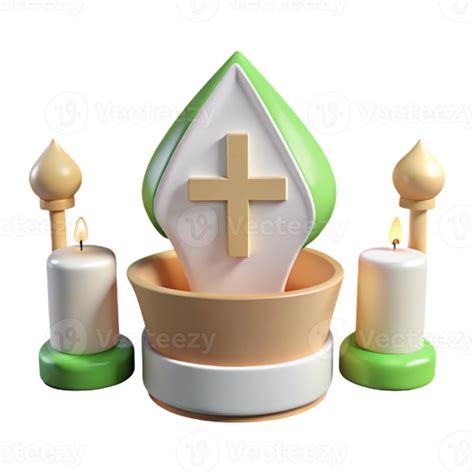 3d Render Of A Religious Symbol With Candles 52554191 Png