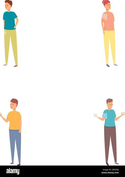 Singing Lesson Icons Set Cartoon Vector Talented Human Having