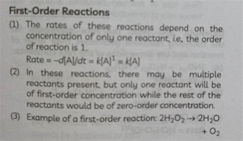 First Order Reactions The Rates Of These Reactions Depend On The Conc
