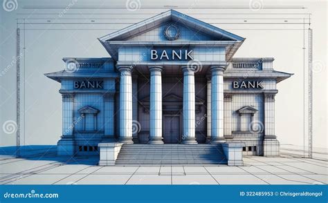 3d Wireframe Render Of A Bank Architecture Abstract Bl Ai Generated 3d Wireframe Render Of A Bank Architecture Abstract Bl Ai Generated