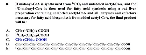 Solved If Malonyl CoA Is Synthesized From CO And Chegg