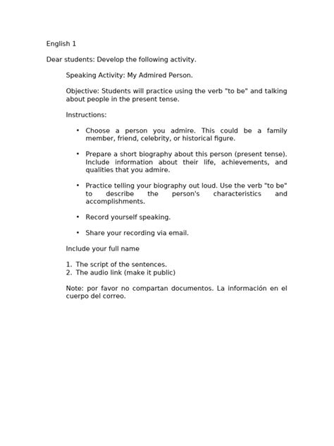 Task 2 And 3 English I Pdf