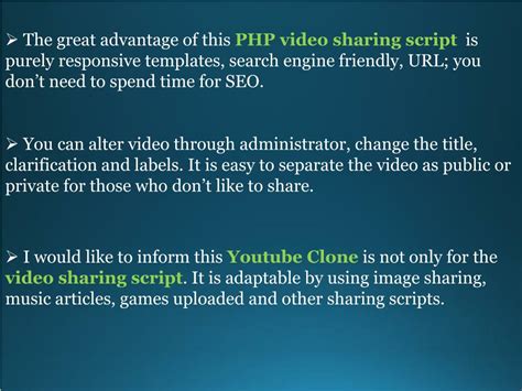 Ppt Php Video Sharing Script Youtube Clone Script Youtube Clone