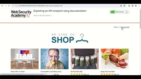exploiting an api endpoint using documentation youtube