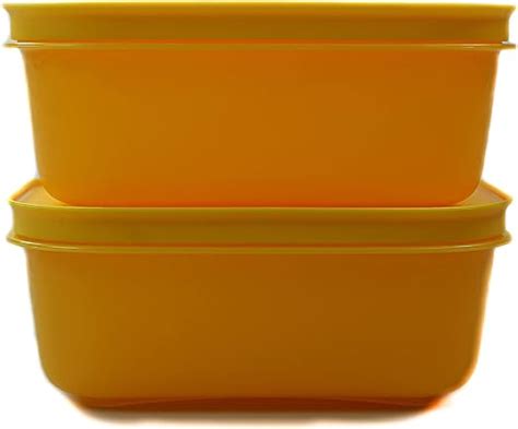 Tupperware Gefrier Behälter 450 Ml 2 Gelb Flach Eis Kristall