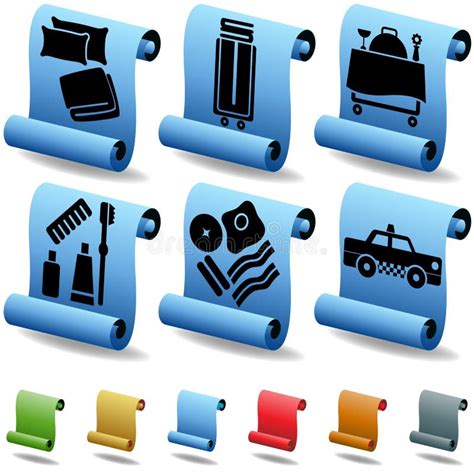 Education 3d Scroll Button Set Stock Vector Illustration Of