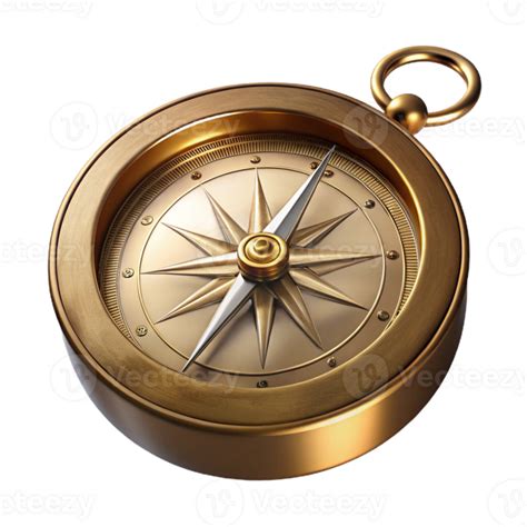 Gold Compass With Star Design 55063178 Png