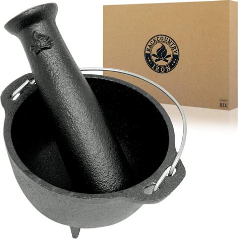 Cast Iron Mortar And Pestle Tool Set Spice Herb Grinder Large 475