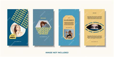 현대적인 트렌디하고 독특한 소셜 미디어 스토리 템플릿 프리미엄 벡터