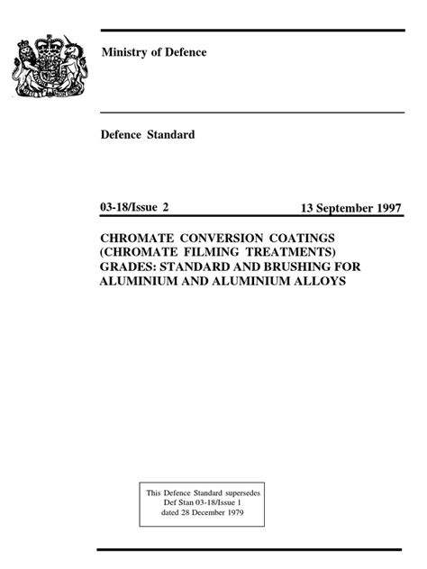 Def Stan 03 18 Issue 2 Chromate Coatings Pdf Corrosion Materials