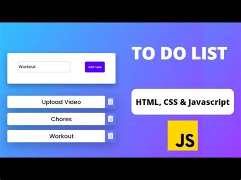 To Do List App Using HTML CSS Javascript Preview YouTube