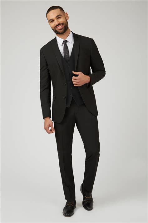 The Collection Regular Fit Black Waistcoat