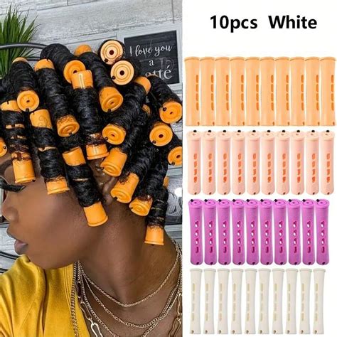10pcs White Long Perm Rods Diy Hair Perm Rods Cold Wave Rods Hair