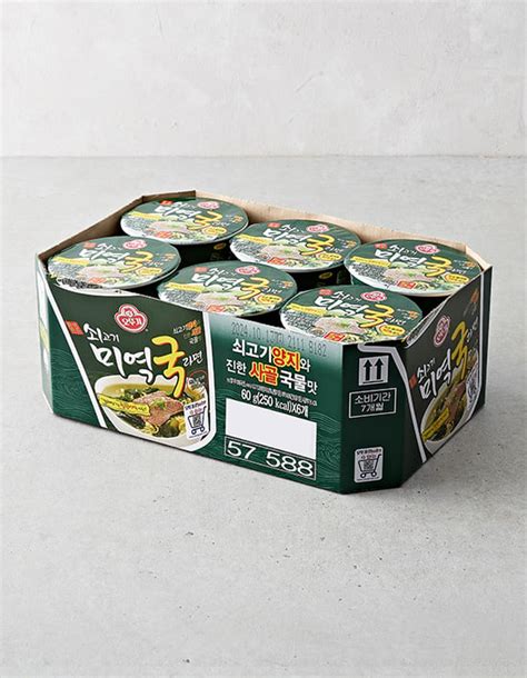 오뚜기 쇠고기미역국라면컵 60gx6 마켓컬리