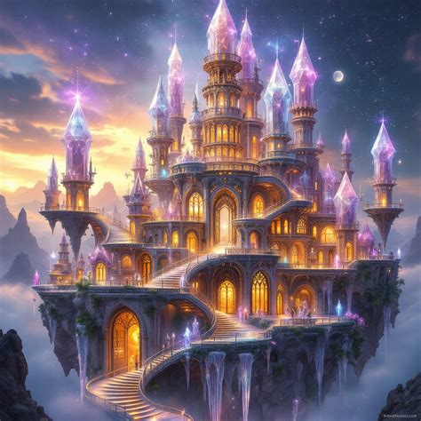 Free Floating Crystal Castle Image Castle Fantasy Crystal