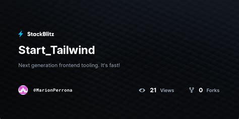Start Tailwind Stackblitz