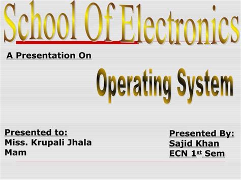 Operating System Presentation Ppt