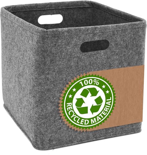Dunedesign 100 Recycled Felt Cube Storage Box 33x33x33 Compatible With Ikea Kallax Shelf