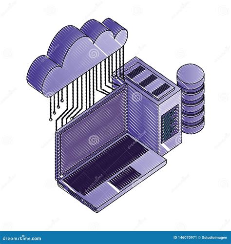 Cloud Computing Laptop Database Server Connection Network Stock