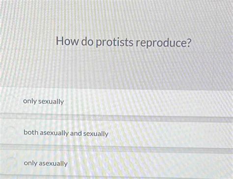 Solved How Do Protists Reproduce Only Sexually Both Asexually And