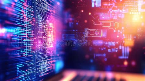 Programmer Developing Innovative Software Using Futuristic Holographic Computer Interface Person