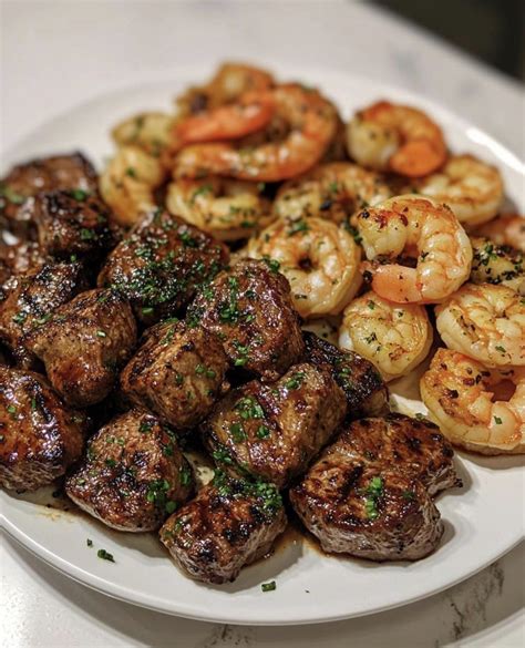 Steak And Shrimp Spicy Beef And Shrimp Recipe Steak Bites And Shrimp