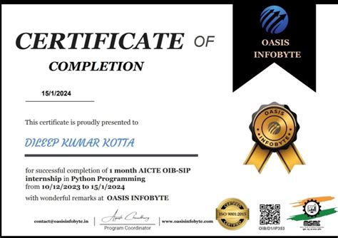 Dileep Kumar Kotta On Linkedin Oasisinfobyte Pythonprogramming