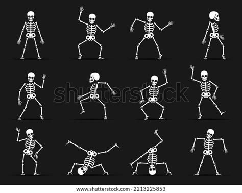 Skeleton Dance Animated Game Sprite Vector เวกเตอร์สต็อก ปลอดค่า