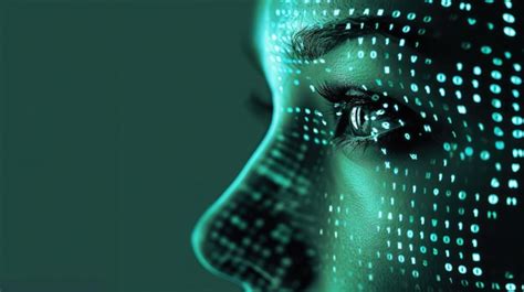 Premium Photo Binary Computer Face
