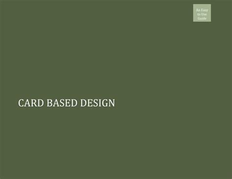 Card Based Design An Easy To Use Guide Ppt