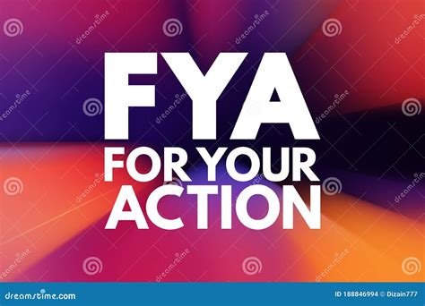FYA For Your Action Acronym Business Concept Background Stock Illustration Illustration Of